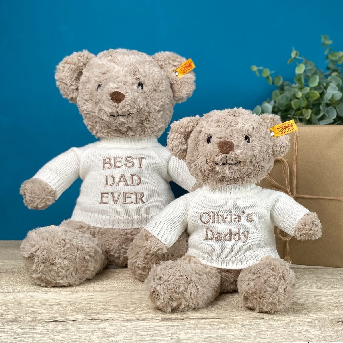 Father's Day 'Best Dad Ever' Steiff honey teddy bear large soft toy ...