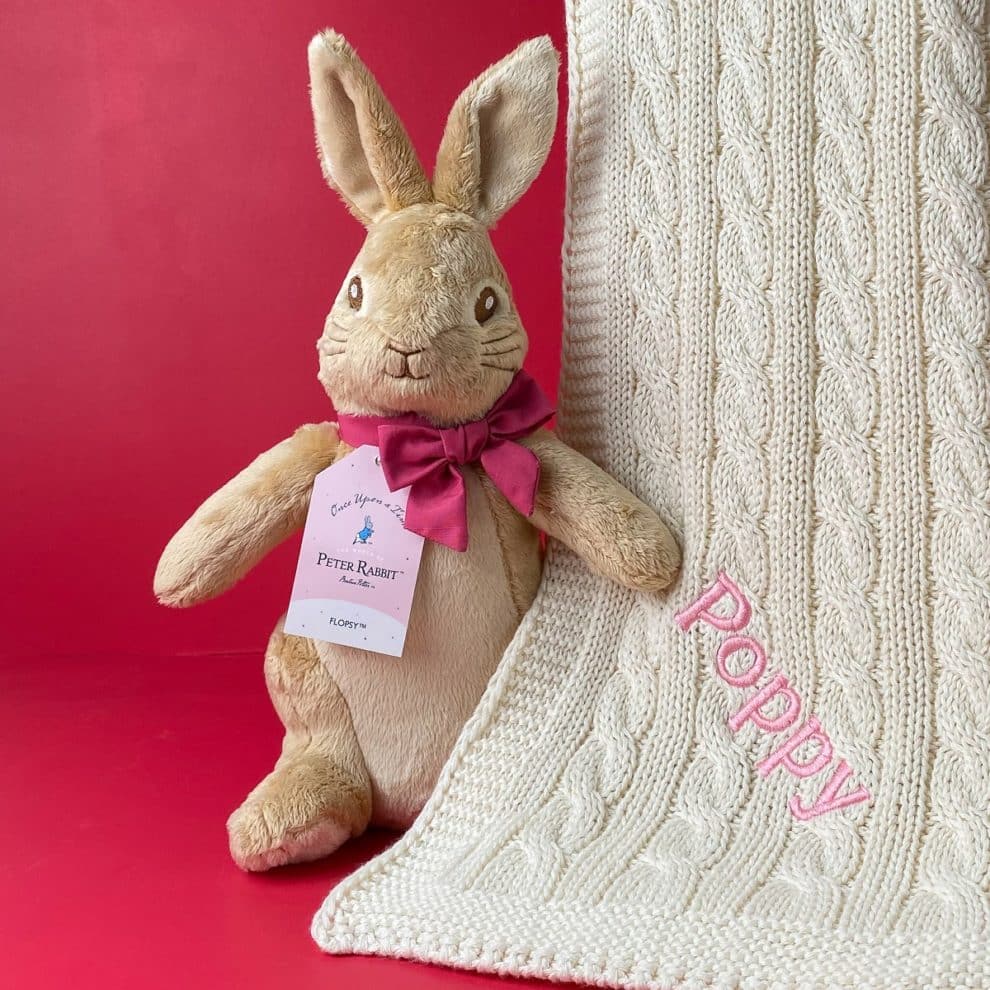 Flopsy Bunny soft toy rattle and The tale of the Flopsy Bunnies book ...