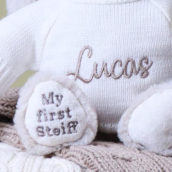 Personalised My First Steiff Hoppie Rabbit pink soft toy
