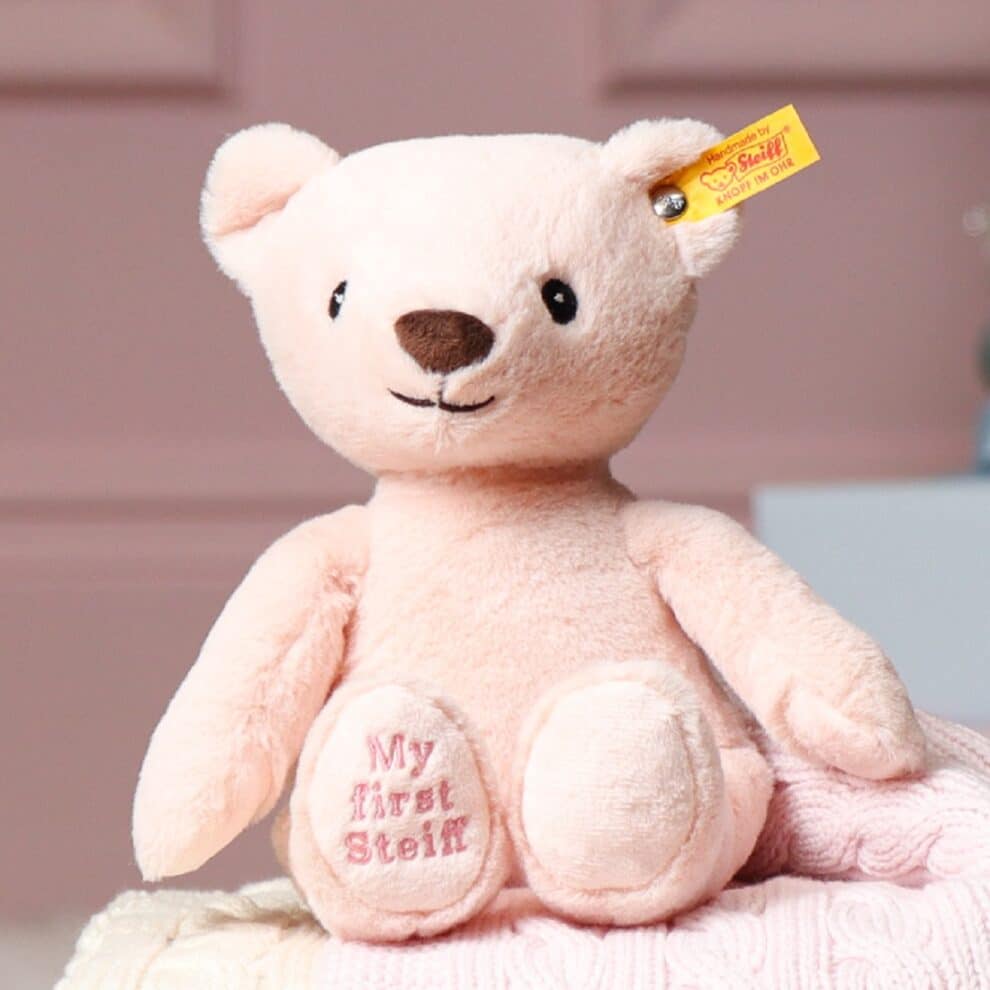 My First Steiff cuddly friends teddy bear pink soft toy