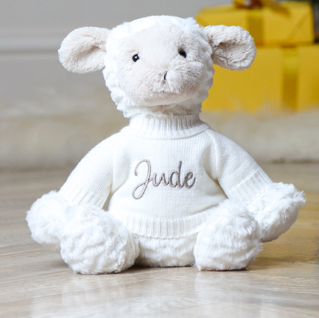 Personalised Jellycat fuddlewuddle lamb soft toy